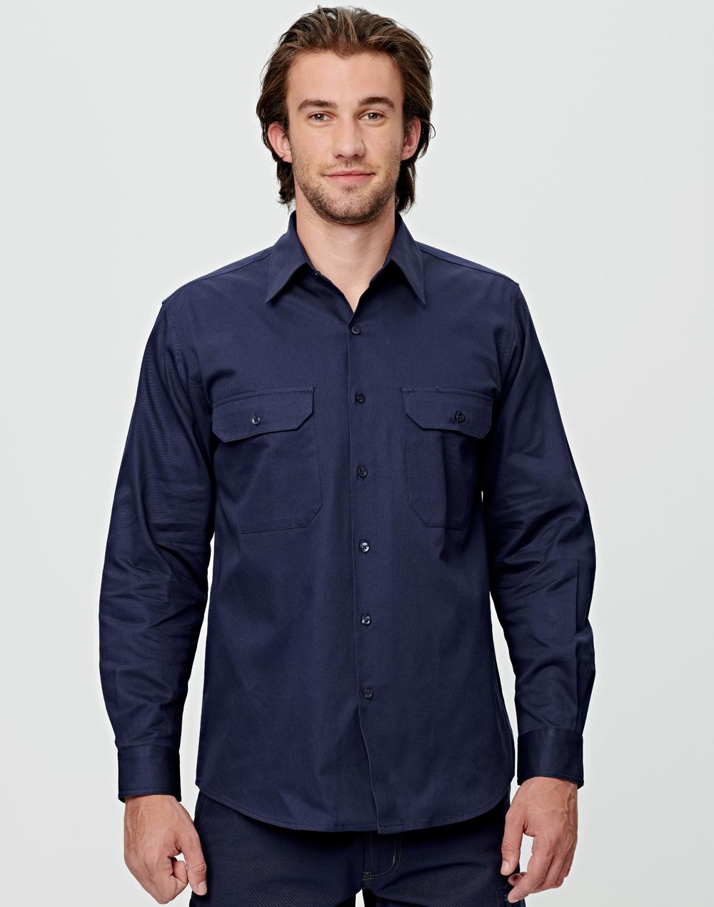 WT04 Cotton Drill Long Sleeve Work Shirt